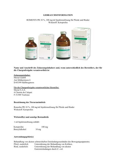 Romefen PR 10% - Merial