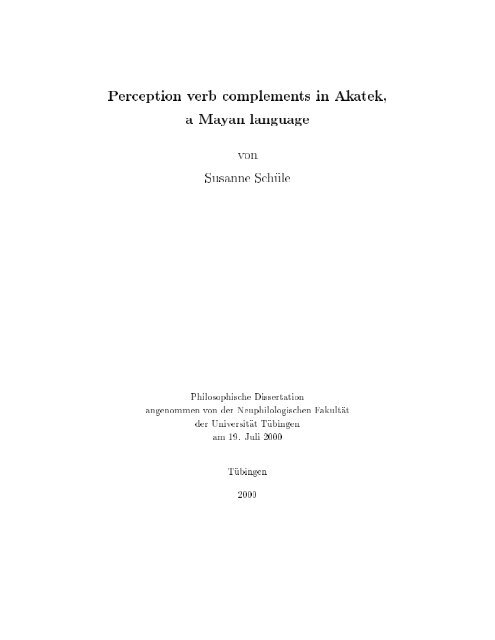Perception verb complements in Akatek, a Mayan language