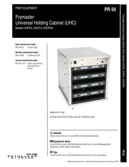 PR 50 Frymaster Universal Holding Cabinet (UHC)