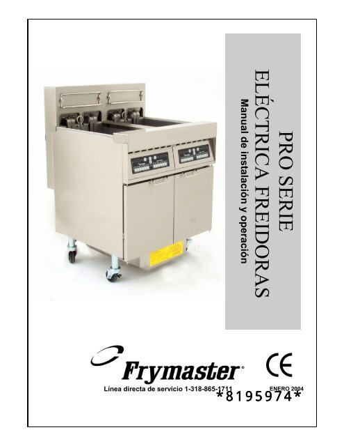 PRO SERIEELÉCTRICA FREIDORAS - Frymaster