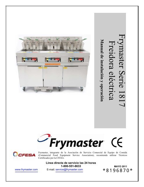 Frymaster Serie 1817 Freidora eléctrica