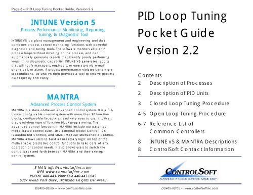 PID Loop Tuning Pocket Guide Version 2.2 PID Loop Tuning Pocket Guide Version 2.2