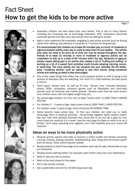 Fact Sheet - Kids Health @ CHW