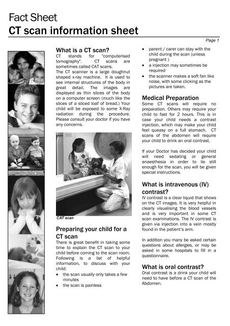 Fact Sheet CT scan information sheet - Kids Health @ CHW