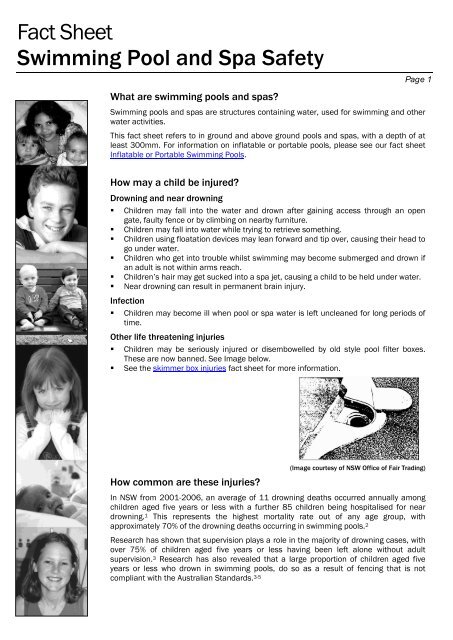 Fact Sheet Swimming Pool And Spa Safety - Kids Health @ CHW
