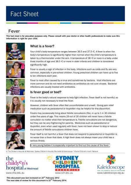 What is a fever? Is fever good or bad? - Kids Health @ CHW