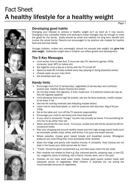 Fact Sheet - Kids Health @ CHW