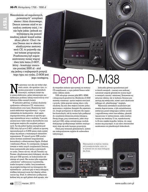 Denon D-M38 - Audio