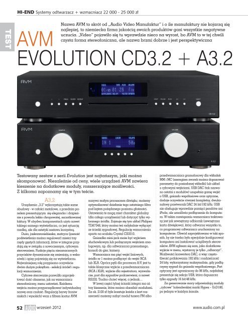 AvM Evolution CD3.2 + A3.2 - Audio