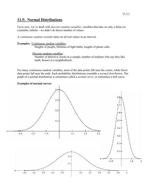 11.5: Normal Distributions