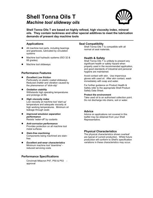 Shell Tonna Oils T - Parsian Super Lubricants