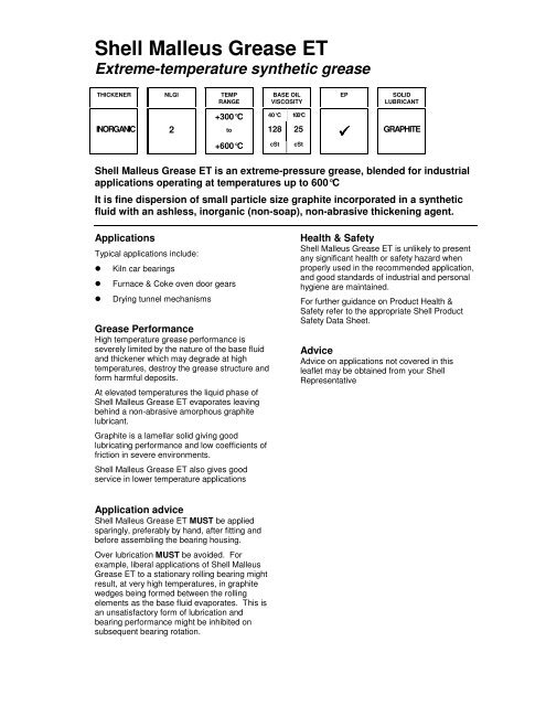 Shell Malleus Grease ET - Parsian Super Lubricants