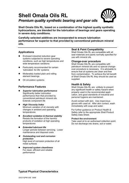 Shell Omala Oils RL - Parsian Super Lubricants