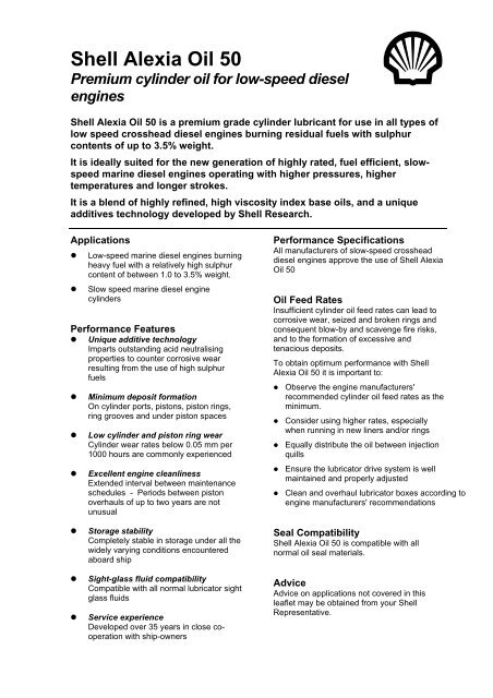 Shell Alexia Oil 50 - Parsian Super Lubricants