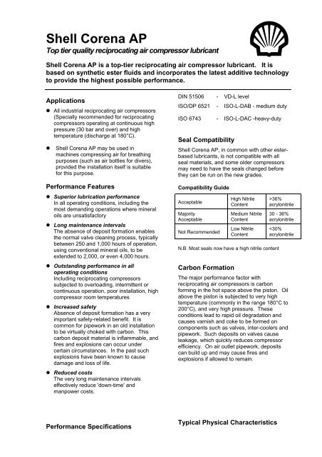 Shell Corena AP - Parsian Super Lubricants