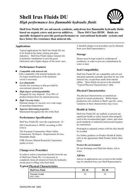 Shell Irus Fluids DU - Parsian Super Lubricants