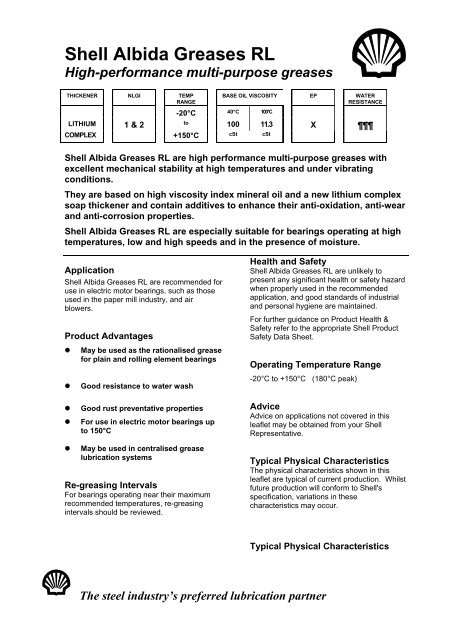 Shell Albida Greases RL - Parsian Super Lubricants