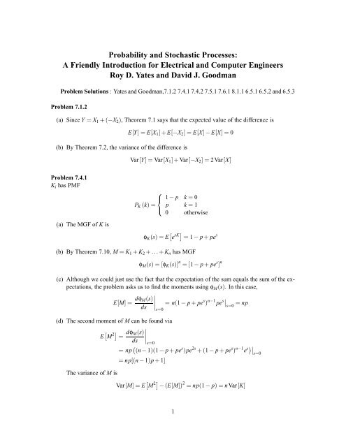 Probability and Stochastic Processes: A Friendly Introduction for ...