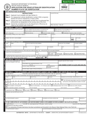 DOR-108 Application for Missouri Title and License