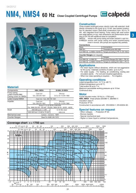NM4, NMS4 60 Hz - Calpeda