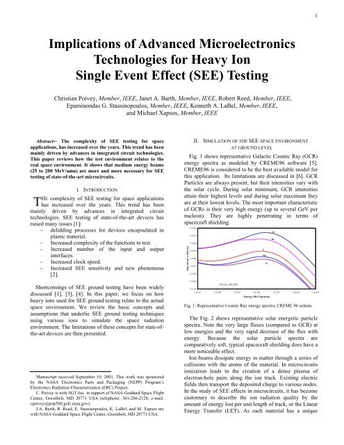 (SEE) Testing - Radiation Effects & Analysis Home Page - NASA