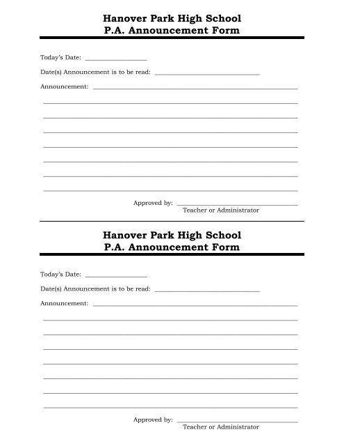 Announcement Examples For Schools