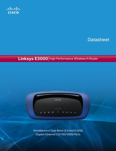 Linksys E3000 Datasheet