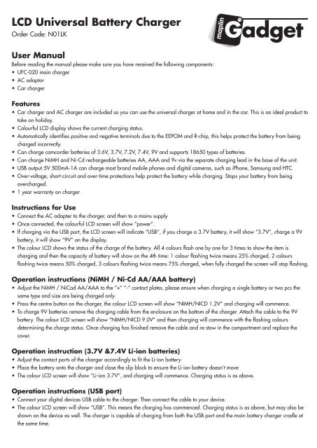N01LK_LCD_Universal_Battery_Charger_Instruction_Manual.pdf ...