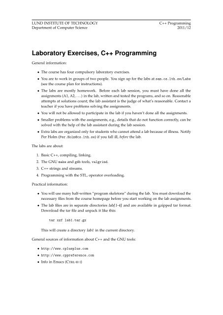 Laboratory Exercises C Programming
