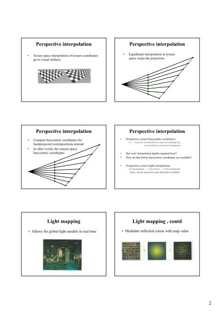 Perspective interpolation