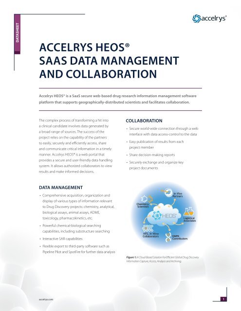 HEOS Overview Datasheet - Accelrys