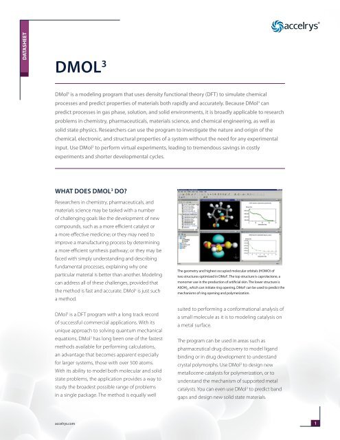 Datasheet - Accelrys