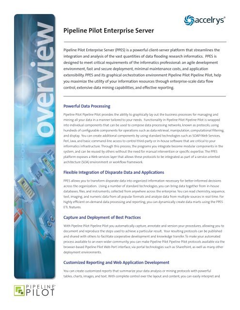 Pipeline Pilot Enterprise Server - Accelrys
