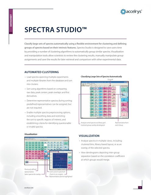 speCtrA studio™ - Accelrys