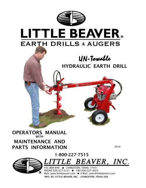 Operator's Manual with Parts List - Little Beaver, Inc.