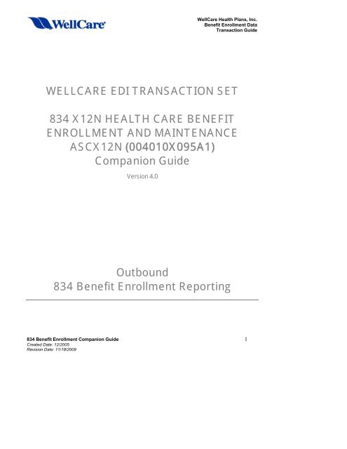 Outbound 834 Companion Guide - WellCare
