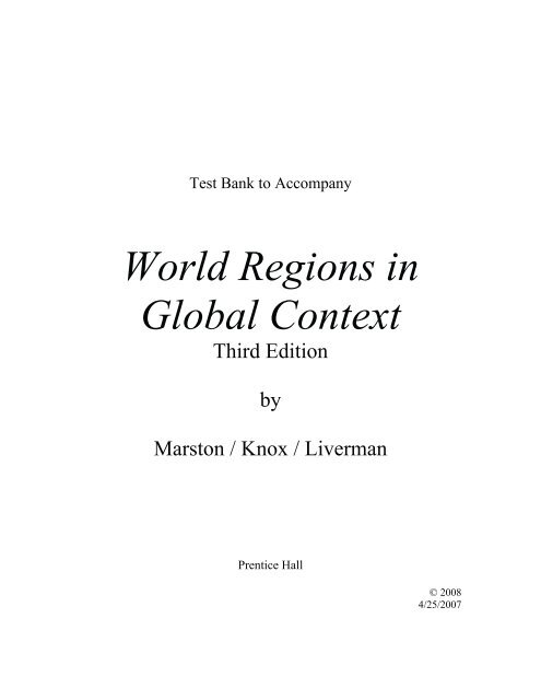 World Regions in Global Context