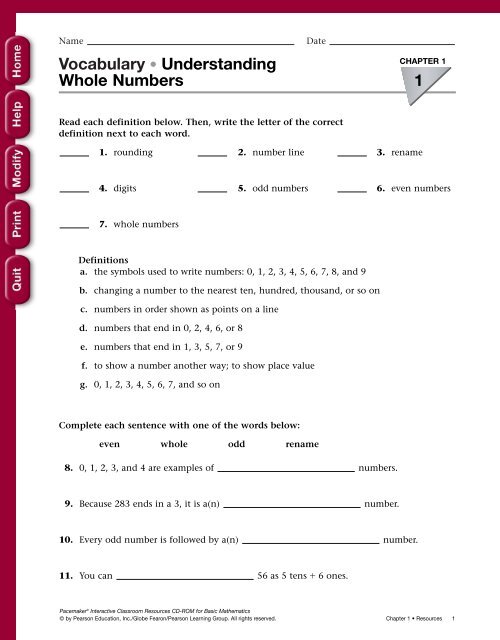Chapter 1 Understanding Whole Numbers - MathnMind