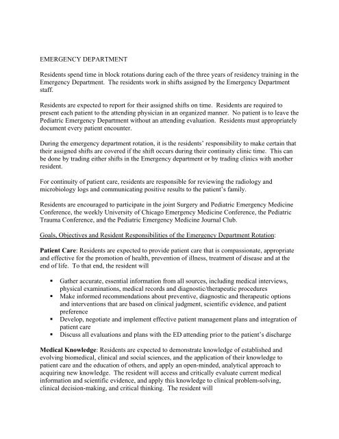 goals, objectives and resident responsibilities - Department of ...