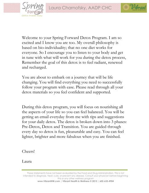 Welcome Letter & Important Info - Integrative Nutrition Health Coach ...