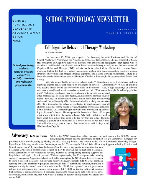 SCHOOL PSYCHOLOGY NEWSLETTER - Seton Hall University