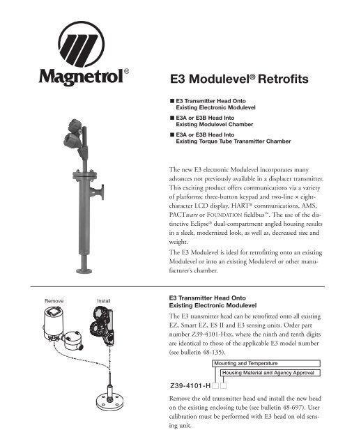 E3 Modulevel® Retrofits - Magnetrol International