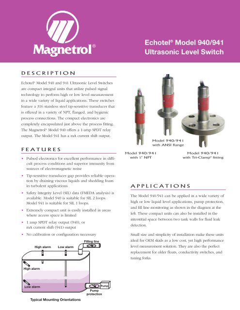 51-136 Echotel Model 940 941 Ultrasonic Level Switch - Magnetrol ...