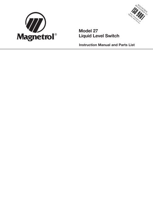 Model 27 Liquid Level Switch - Magnetrol International
