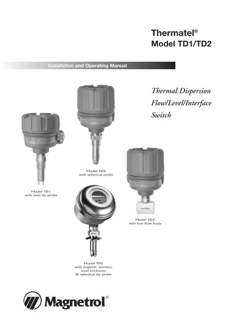 54-610 Thermatel Model TD1/TD2 Thermal Dispersion Flow/Level ...