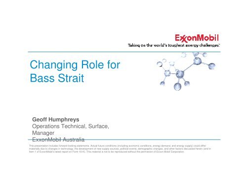 Bass Strait – Geoff Humphreys - ESSO Australia