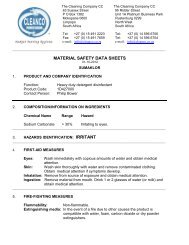 material safety data sheets handy andy - Cleaning materials ...