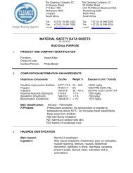 material safety data sheets handy andy - Cleaning materials ...
