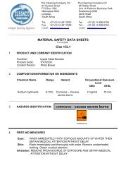 material safety data sheets handy andy - Cleaning materials ...