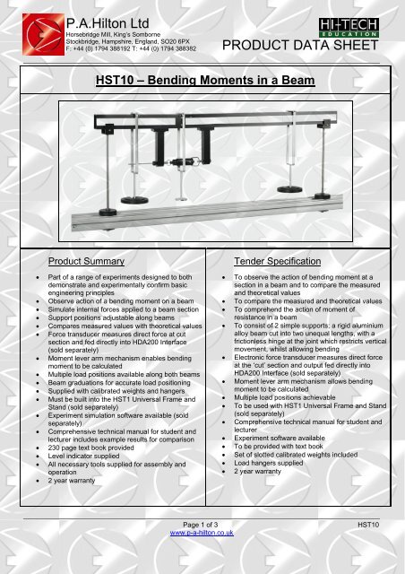 HST10 – Bending Moments in a Beam